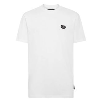 Philipp Plein Homme, Tops, Blanc, Taille: 4XL T-Shirt Col Rond