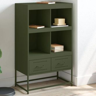 vidaXL Buffet haut vert olive 68x39 x111,5 cm acier Vidaxl