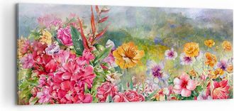Arttor Panorama Bilder auf Leinwand 100x40cm Leinwandbild blume sommer natur Gro&szlig; Wanddeko Bild Schlafzimmer K&uuml;che Wandbilder Dekoration Wohnzimmer Wall Deco