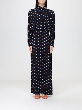 Fiorucci Langes Hemdblusenkleid aus Viskose mit Allover-Grafikdruck