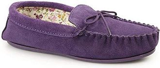 Mokkers Lis Femmes Chaussons Mocassins Daim Pierre - Pourpre, 9 UK