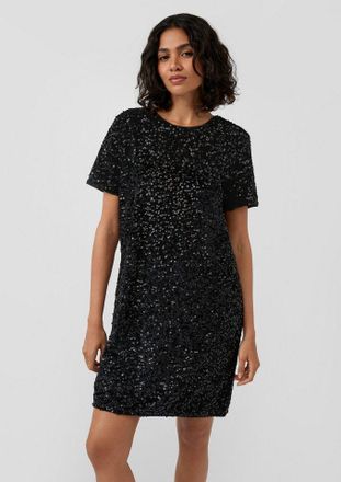s.Oliver Minikleid Kleid Samtkleid mit Pailletten