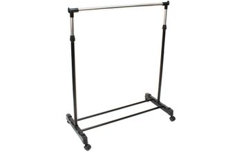 Home Line fahrbare Kleiderstange auf 4 Rollen mit Teleskopstange und Schuhablage