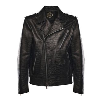 Giuliano Galiano Homme, Vestes, Noir, Taille: 3XL Push It Leather Jacket