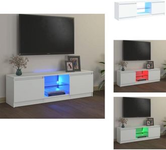 vidaXL Vidaxl - Meuble tv avec lumières led Blanc 120x30x35,5 cm - Meuble Tv - Meuble Téléviseur - Armoire Tv - Télévision - Led