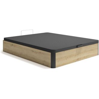 Vente-Unique Vente-unique - Sommier coffre 140 x 190 cm - Naturel clair et noir - namosi de ysmée