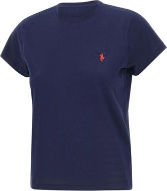 Polo Ralph Lauren Femme, Tops, Bleu, Taille: 44 FR T-shirt ras du cou en coton