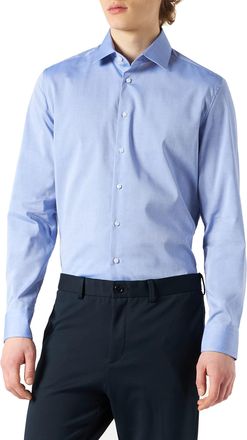 Seidensticker Herren Business Hemd Slim Fit24 Businesshemd, Blau (Mittelblau 16), (Herstellergröße: 44)