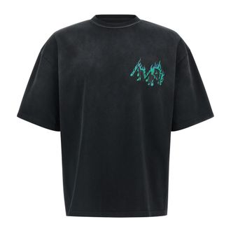 Amiri Flames Oversized Tee - - Tops - Herren - Schwarzk - L
