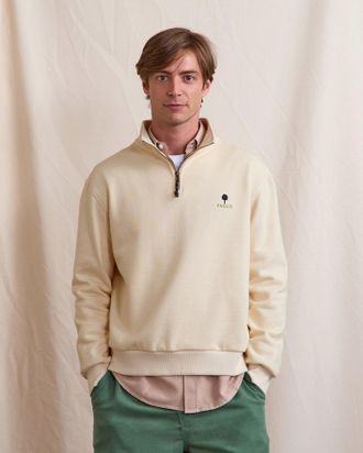 Faguo Sweat zipp&eacute; &eacute;cru coton bio