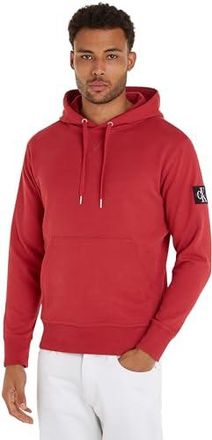 Calvin Klein Jeans Homme Sweat à Capuche Badge avec Capuche, Rouge (Garnet), XXS