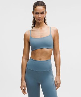 lululemon Soutien-gorge dos nageur Wunder Train &agrave; multiples bretelles Maintien l&eacute;ger, bonnets A et B pour Femmes - Bleu - Taille 10