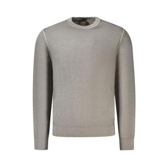 HUGO BOSS Pull en maille &agrave; col rond - Homme - Pulls - Gris - Taille: XL