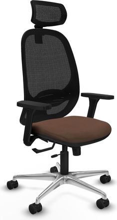 Piqueras y Crespo Intensiver Stuhl mit 3D-Armlehnen, h&ouml;henverstellbarer Lendenwirbelst&uuml;tze und h&ouml;henverstellbarem Kopfteil und Neigungsverstellung. Ausgestattet mit Syn