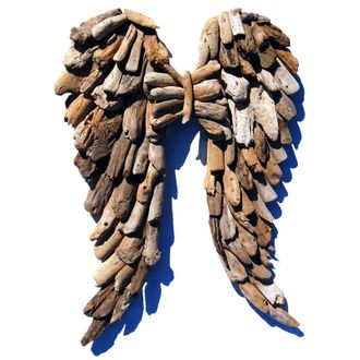 Seestern Sportswear SEESTERN Treibholz Deko Engel Flügel (30 cm) Motiv Wanddeko Driftwood Holzdeko /FBA_2342_30cm