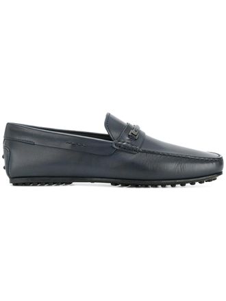 Tod's logo plaque loafers - Bleu