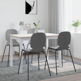vidaXL Esstisch Wei&szlig; und Braun 114x71x75 cm Massivholz Gummibaum - Vidaxl