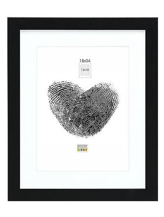 Deknudt Frames Cadre photo avec passe-partout - Noir - S66KF2 P1 18x24cm pour photo 13x18cm - Bois MDF - pour accrocher ou poser
