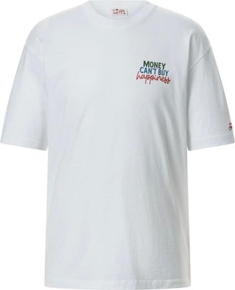 Saint Barth Homme, Tops, Blanc, Taille: L T-shirt &agrave; Imprim&eacute; Expressif