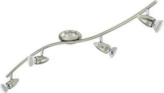 Eglo LED Deckenlampe Magnum LED, 4 flammige Deckenleuchte, Deckenstrahler aus Metall, Wohnzimmerlampe in Nickel-Matt, Chrom, Spots inkl. GU10 Leuchtmittel,