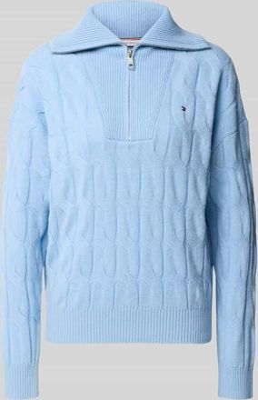 Tommy Hilfiger Relaxed Fit Troyer aus reiner Wolle