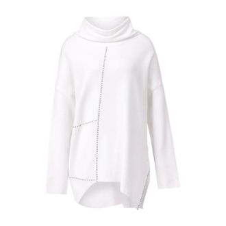 Joseph Ribkoff Femme, Pulls, Blanc, Taille: 42 FR Pull Chic avec Bijoux