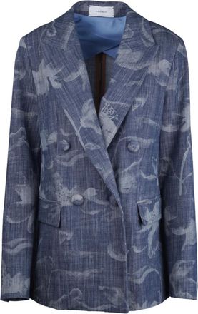 Maliparmi Maliparmi, Femme, Vestes, Bleu, Taille: 42 FR Giacca doppiopetto Floral Den