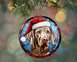 Generic Weimaraner Hund Weihnachten Ornamente Weihnachtsbaumschmuck Mit Schnur Weihnachtsschmuck Keramik Christbaumschmuck Anh&auml;nger