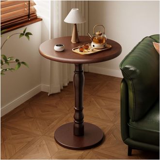 Generic Kleiner Beistelltisch, runder Sockeltisch, moderner Akzent-Nachttisch mit Massivholzbeinen for Wohnzimmer, Schlafzimmer, Ecken und Büro(Style 4)
