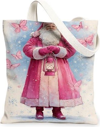 Generic Sacs fourre-tout en toile motif floral - R&eacute;utilisables - Vintage - L&eacute;gers et lavables - Motif de No&euml;l, P&ecirc;che, 13x15 Inch