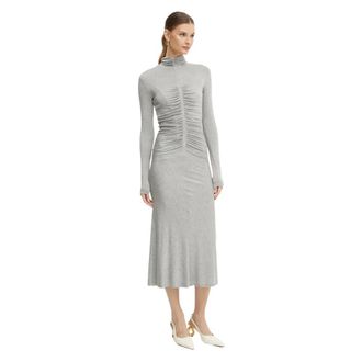 Pinko Pinko - Robe mi-longue en jersey avec zip - Femme - Robes - Gris - Taille: 36 FR