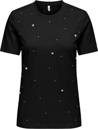 Only Only, Femme, Tops, Noir, Taille: 40 FR Filizza Life S/S Stone Top Box