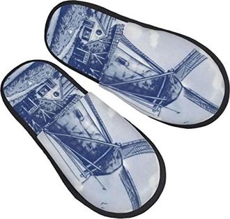 Generic Pantoufles DH&ocirc;tel Moulin &Agrave; Vent Hollandais Ancien Cozy Hiver Pantoufles Lavables Chaussons Invit&eacute;s Pour Femmes Homme Voyage M