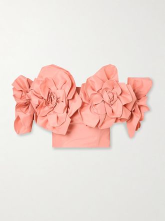 Aje Haut Raccourci &Eacute;paules Nues En Taffetas &Agrave; Appliqu&eacute;s Etta - Orange