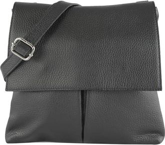 modamoda.de T63LEDER - Sac à bandoulière en cuir pour femme, Noir, Small