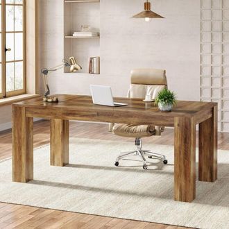 Tribesigns Tribesigns 160 cm Executive Schreibtisch, gro&szlig;e B&uuml;ro-Computer-Schreibtisch, einfache Workstation,Studie Tisch f&uuml;r Home-Office, rustikale braun