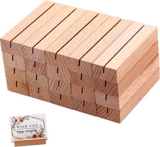 BESPORTBLE 20 St&uuml;ck Fotokartenhalter Holz Beechholz Tischkartenhalter Kartenst&auml;nder Kompakt F&uuml;r Tischdekoration Pr&auml;sentation