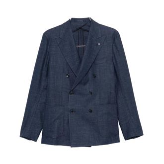 Tagliatore Montecarlo Zweireihiger Blazer - - Suits - Herren - Blau - 3XL