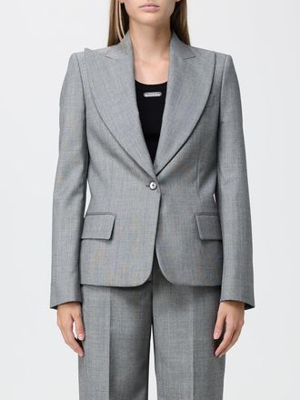 Alexander McQueen McQueen Kurzer einreihiger Viskose-Blazer von mit steigendem Revers