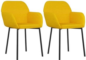 vidaXL Chaises à manger lot de 2 Jaune Velours Vidaxl