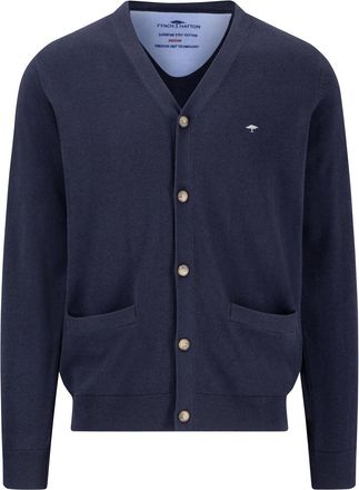 Fynch-Hatton Strickjacke aus Baumwolle mit Knopfverschluss Navy/XL