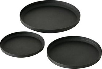 Boltze Boltze Kerzenteller Mio (3-tlg., schwarz, Eisen, Ø 10-15 cm, handgearbeitet, modernes Design, Garten Deko, Tisch Deko, Kerzen Zubehör) 2026194