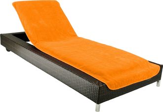 Brandsseller Gartenliegenbezug 75x200 cm - Frottee Schonbezug Handtuch-Auflage aus 100% Baumwolle - waschbar, rutschfest, Öko-Tex Standard 100 - Orange