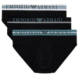 Emporio Armani 3er-Pack Mixed Waistband Briefs - - Underwear - Herren - Schwarzk - 2XL