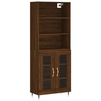vidaXL Highboard Braun Eichen-Optik 69,5x34x180 cm Holzwerkstoff Vidaxl