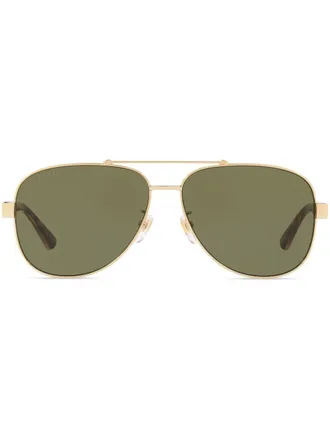 Gucci lunettes de soleil &agrave; monture aviateur - Rose