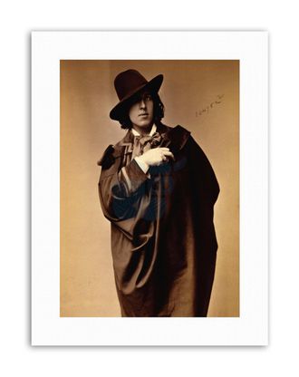 Wee Blue Coo IRISH PLAYWRIGHT POET WILDE OSCAR CAPE HAT NEW Poster Picture Vintage Portrait