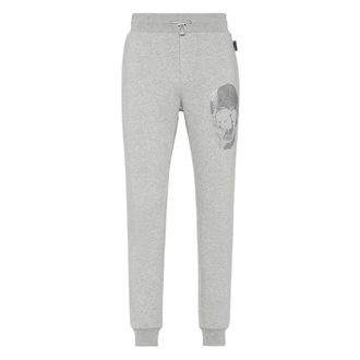 Philipp Plein Jogginghose Skull Strass - - Trousers - Herren - Grau - 3XL