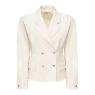 Alessandra Rich Wei&szlig;e Strick-BH mit Stickerei - - Jackets - Damen - Wei&szlig; - XS