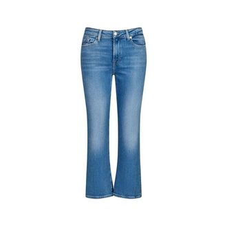 7 For All Mankind Jean cropped en coton m&eacute;lang&eacute;